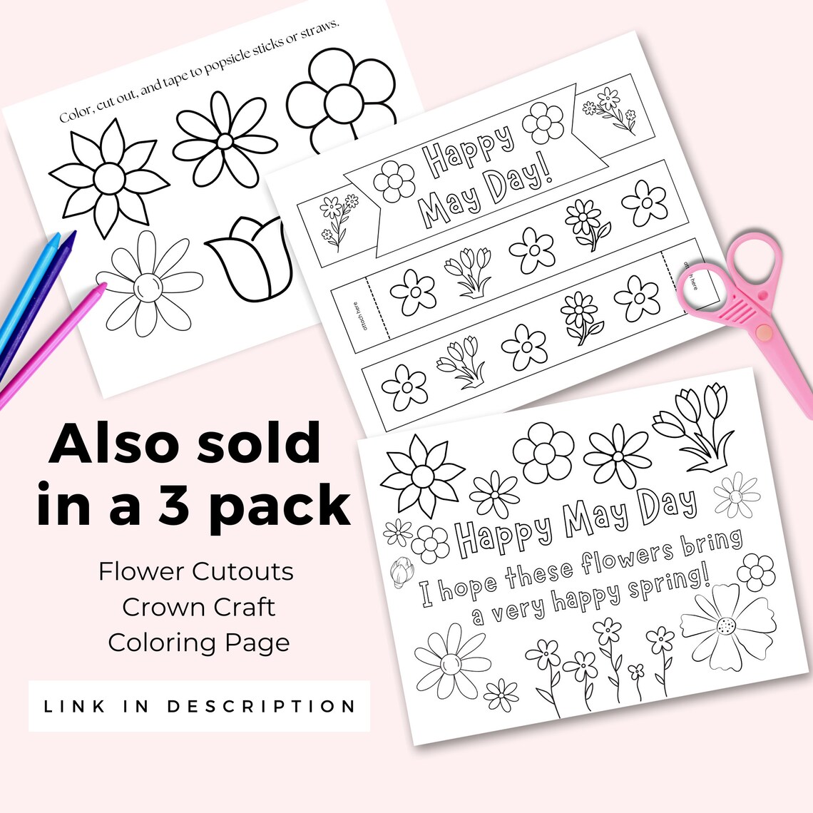 Happy May Day Coloring Page for Kids Printable, Toddler May Day ...