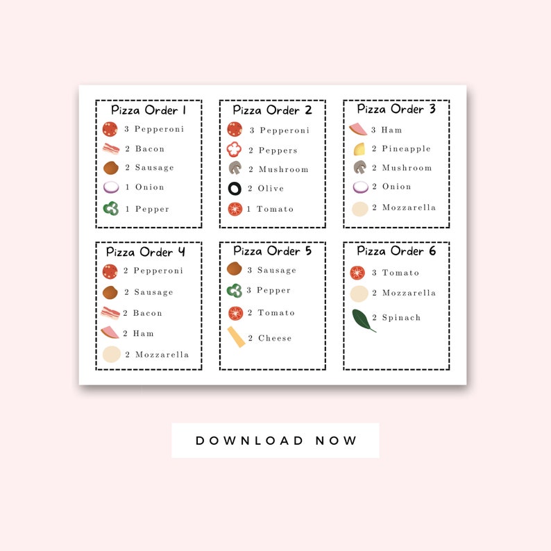 Toddler Pizza Activity, Printable Preschool Build a Pizza Craft ...