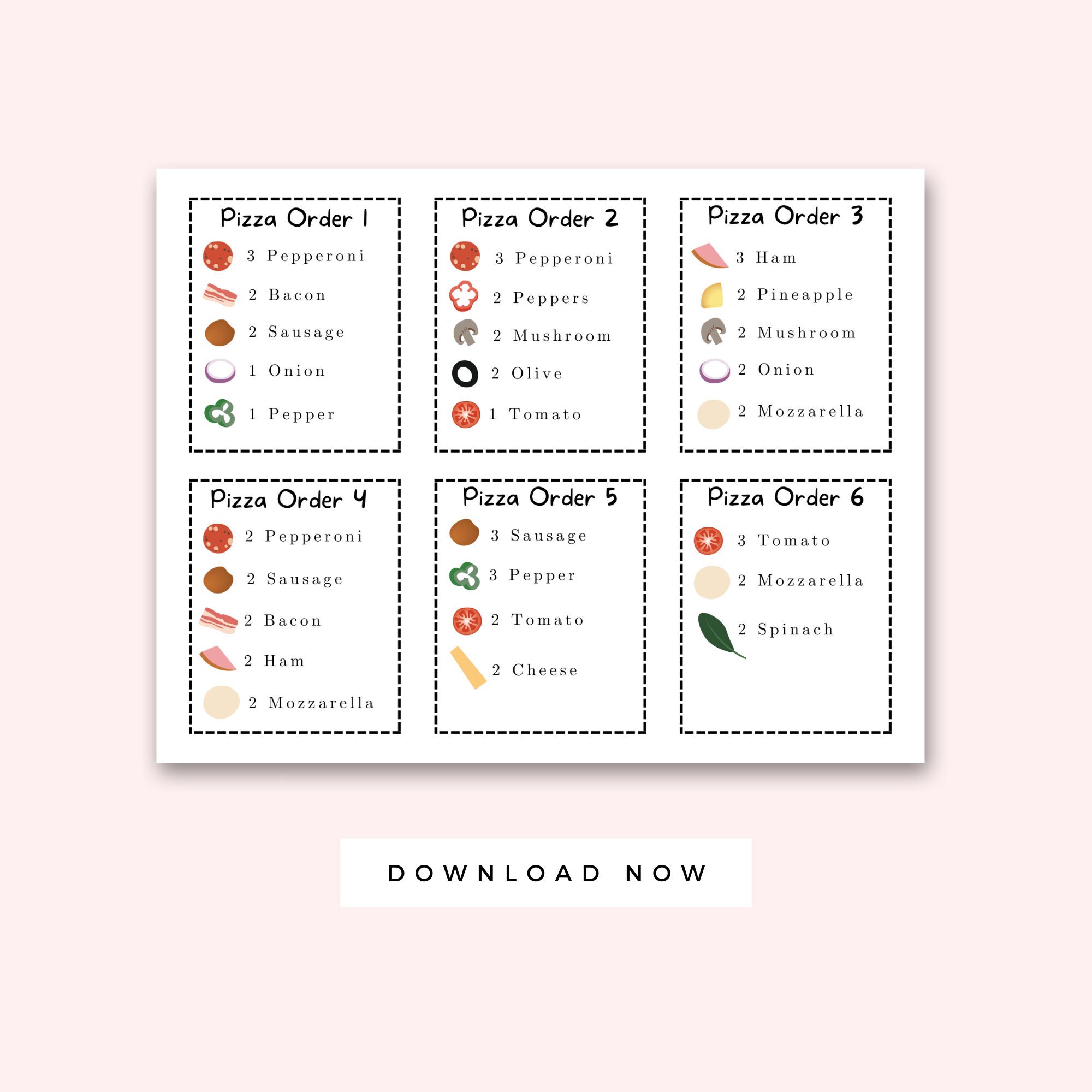 Toddler Pizza Activity, Printable Preschool Build a Pizza Craft ...