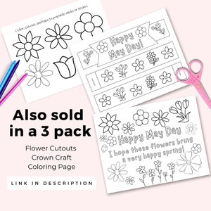 May Day Printable Crown Craft for Kids, Happy May Day Activity, Spring ...
