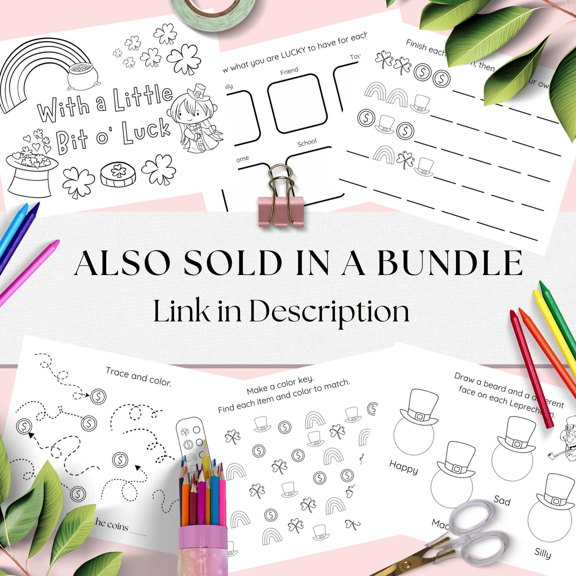 Lucky Coloring Page, Saint Patrick's Day Printable Worksheet, Printable ...