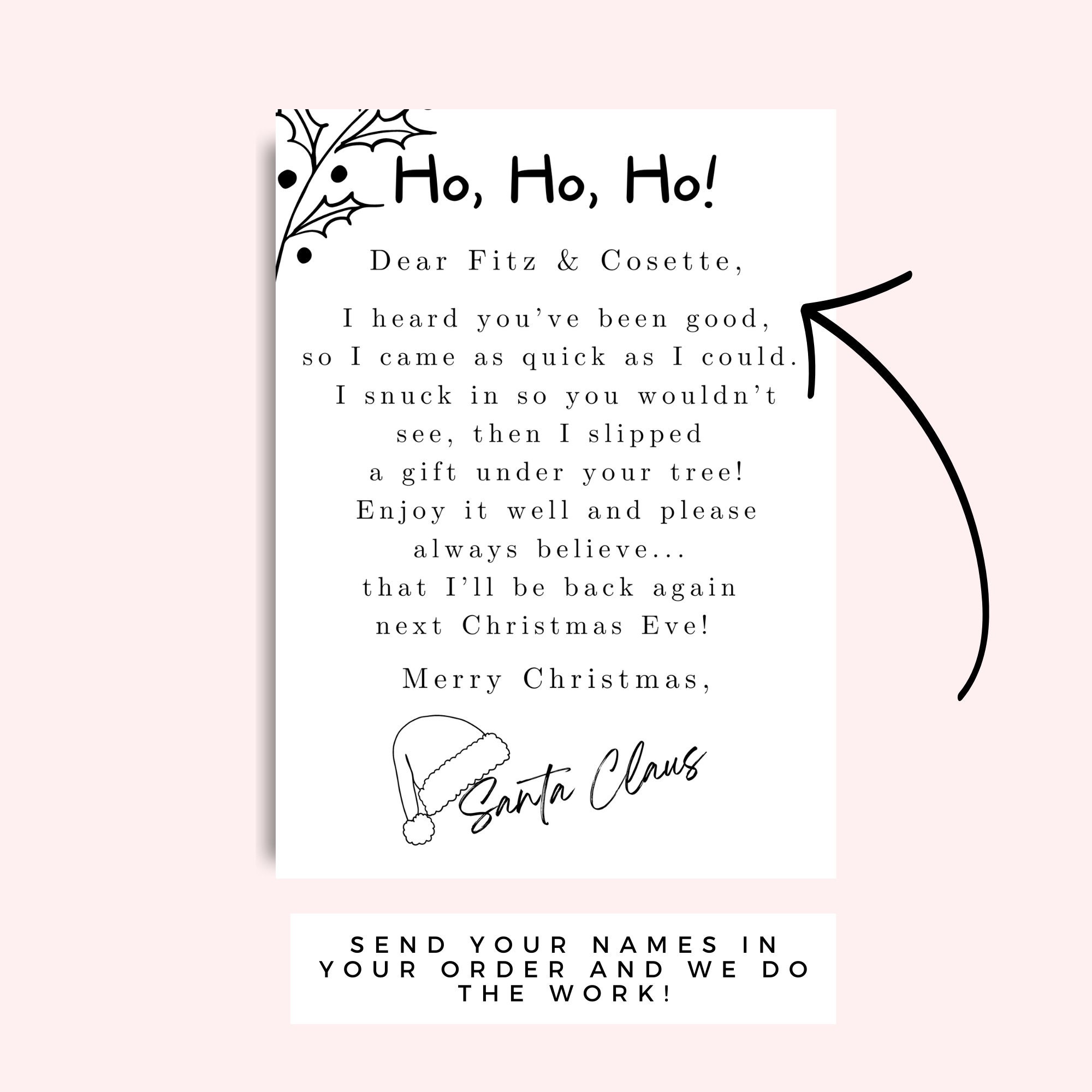 Santa Letter for Kids Printable, Card From Santa for Kids on Christmas ...
