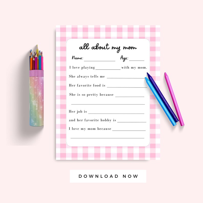 Mother's Day Letter From Kids, Mom's Birthday Card Printable Gift, All ...