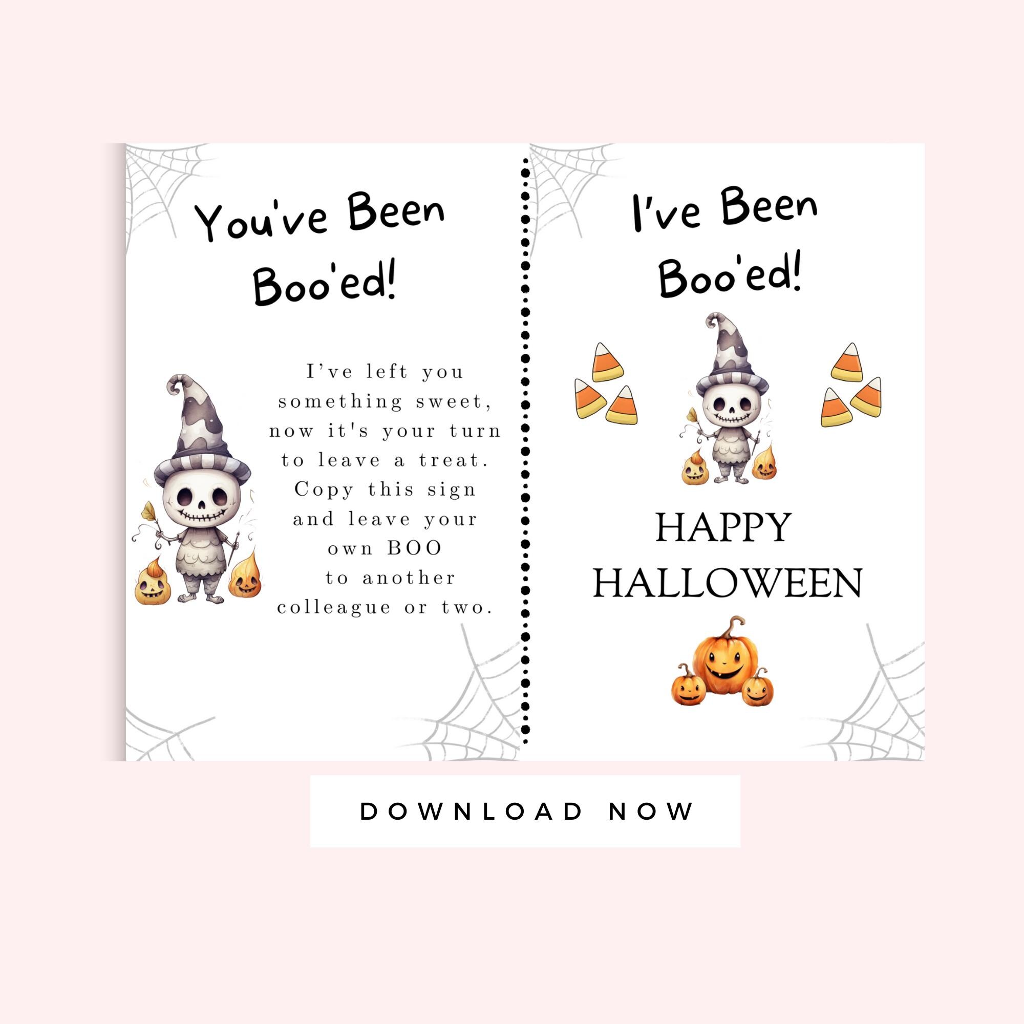 Work You've Been Booed Printable Letter, Halloween Boo Basket ...
