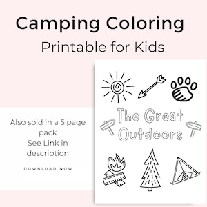Camping Coloring Pages PDF Printable, the Great Outdoors Picture ...