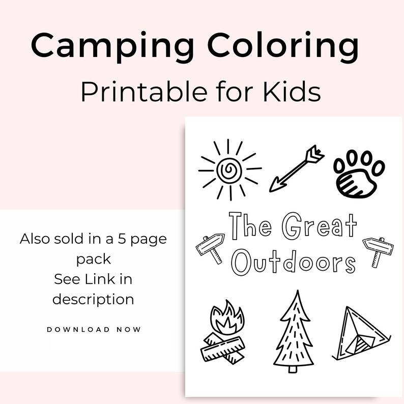 Camping Coloring Pages PDF Printable, the Great Outdoors Picture ...