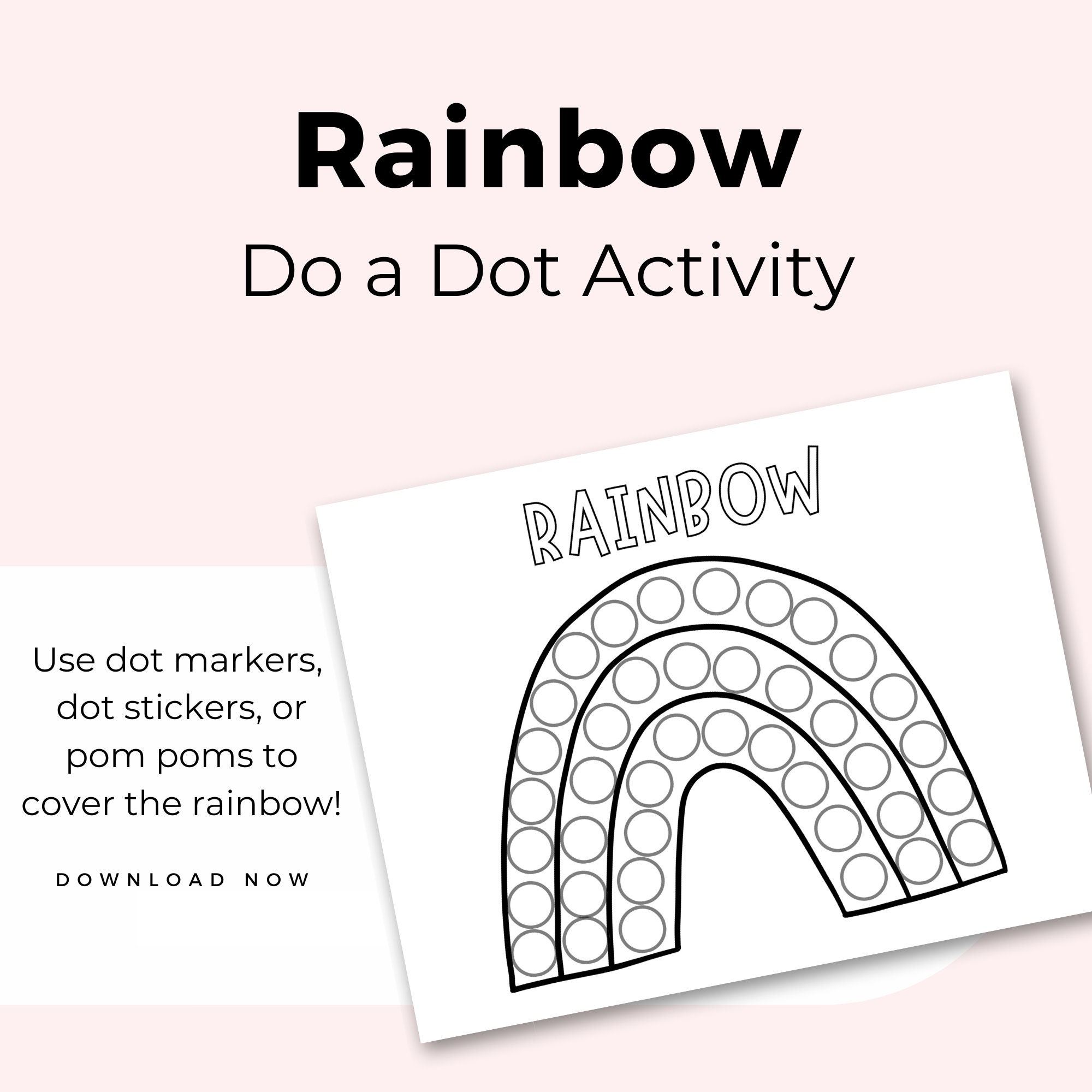 Spring Dot Marker Activity,1 Page Rainbow Do a Dot Printable for Kids ...