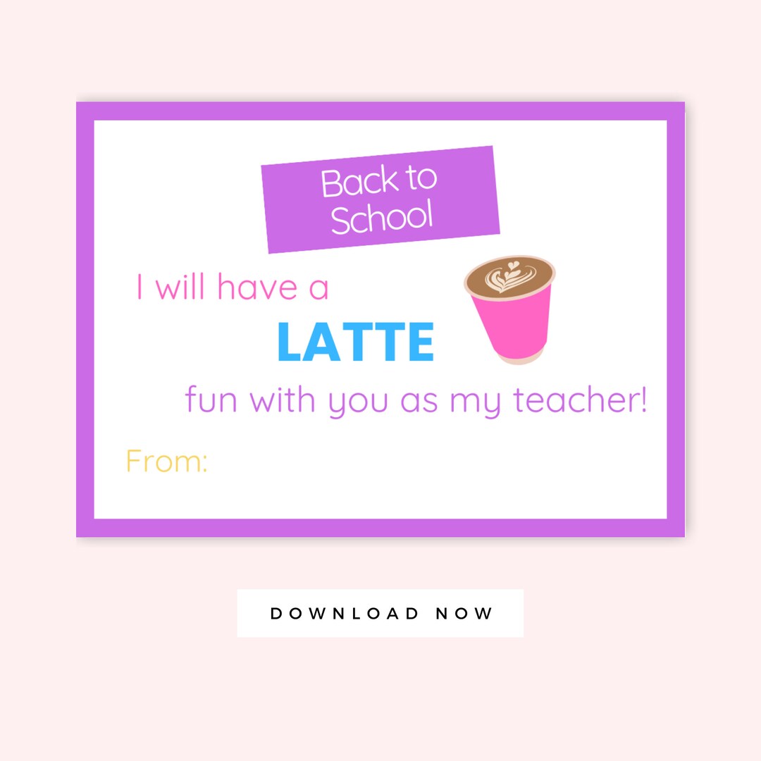 Printable Back to School Card for Teacher, Back to School Notes for ...