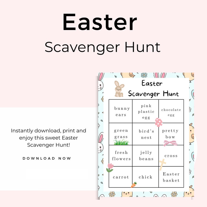 Printable Easter Bunny Letter for Kids, Easter Scavenger Hunt Kid ...