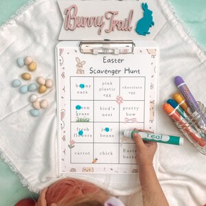 Printable Easter Bunny Letter for Kids Pink, Easter Scavenger Hunt Kid ...