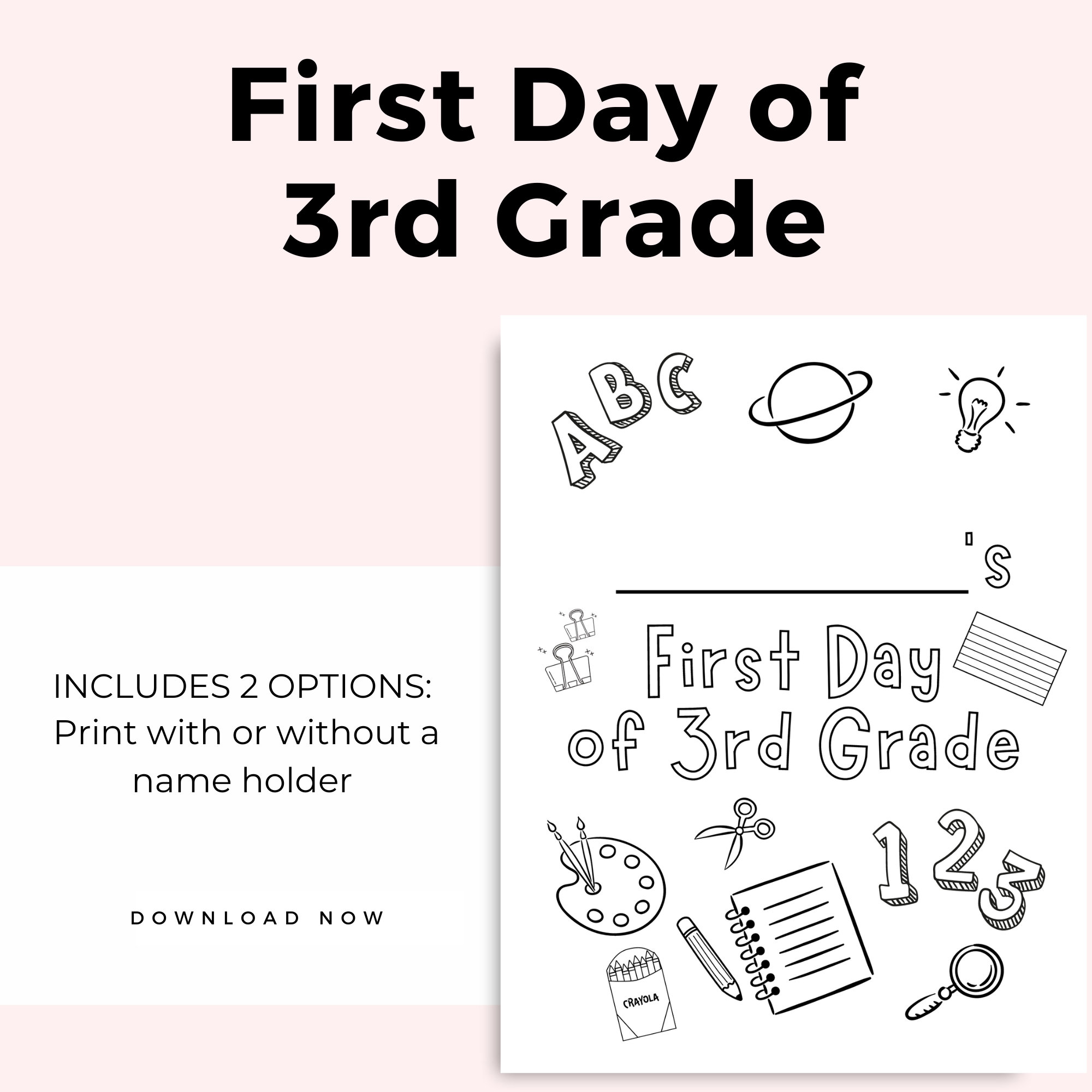 First Day of 3rd Grade Coloring Page, Third Grade Back to School ...