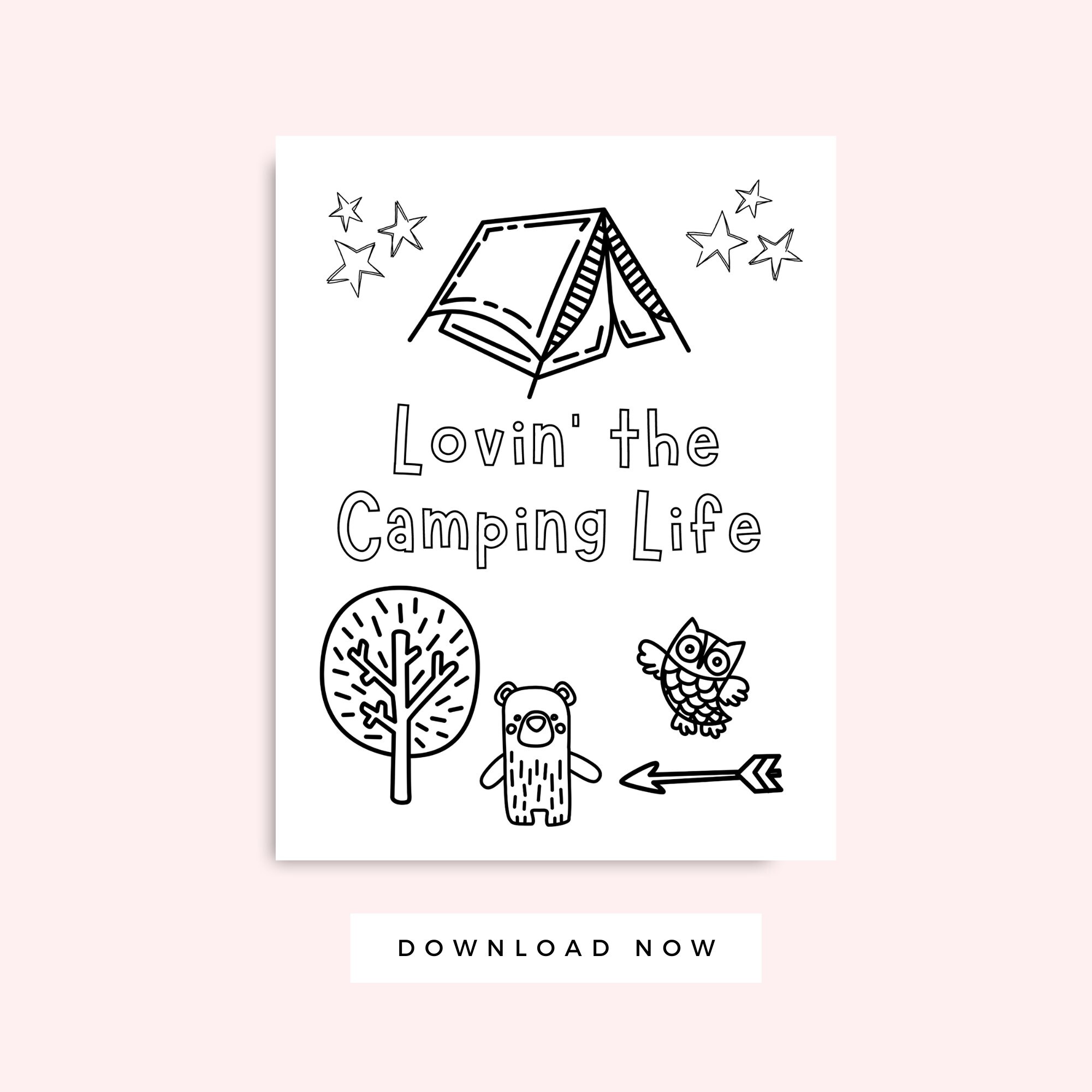 Camping Coloring Pages PDF Printable, Lovin' the Camping Life Picture ...