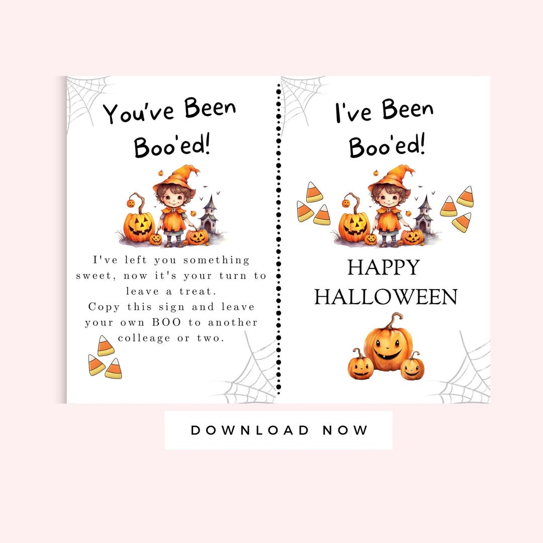 Work You've Been Booed Printable Letter, Halloween Boo Basket ...