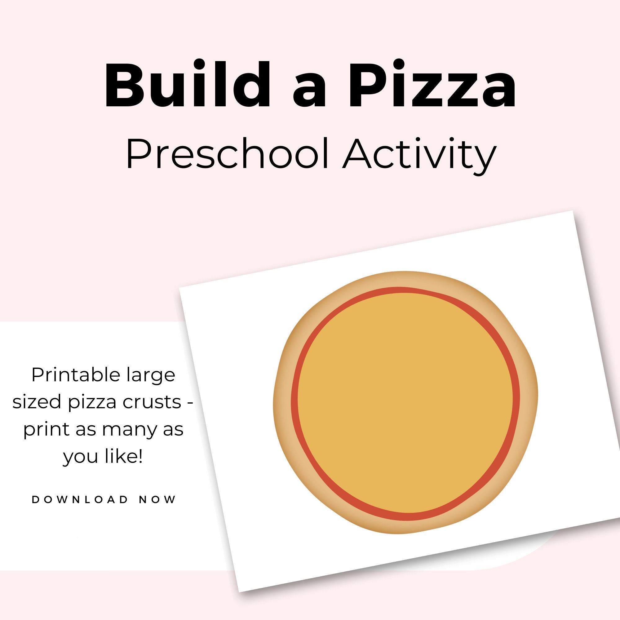 Toddler Pizza Activity, Printable Preschool Build a Pizza Craft ...