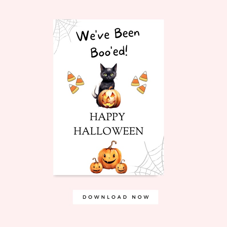 You've Been Booed Printable Letter, Black Cat Card Halloween Boo Basket ...