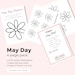 May Day Card for Kids Printable Letter Size With Flower Cutouts, May ...