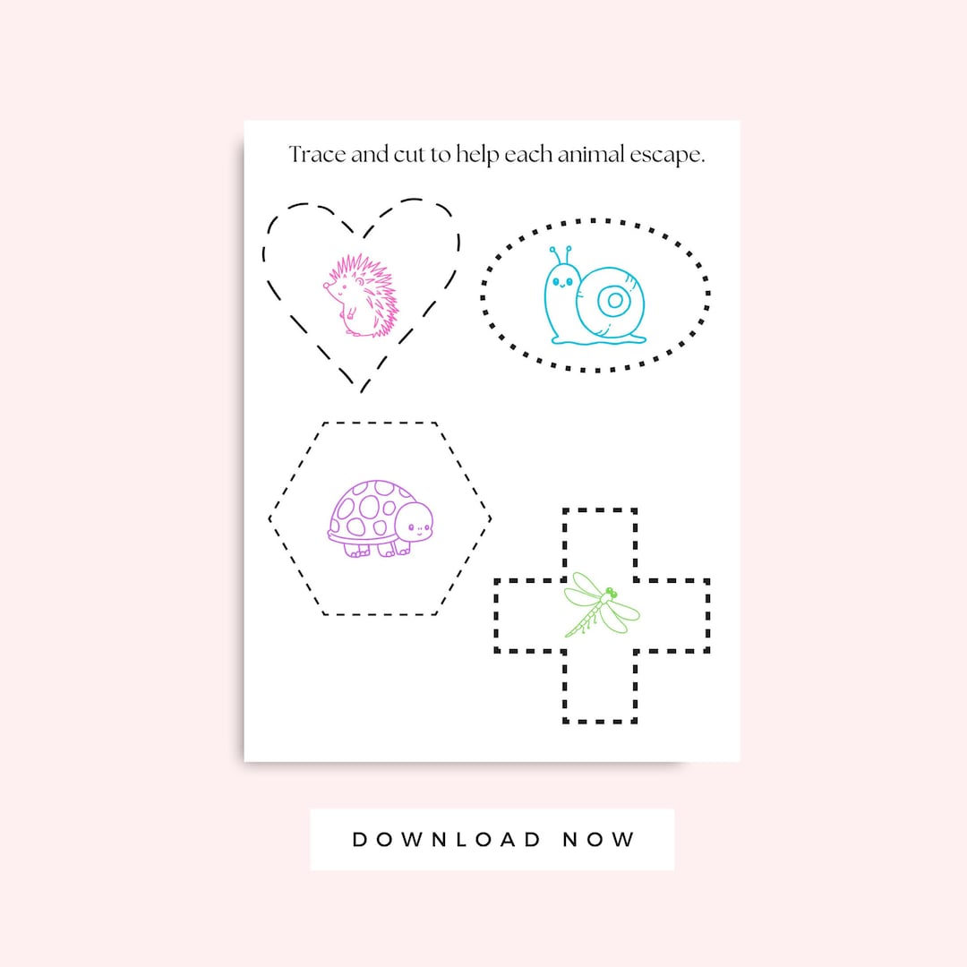 Cutting Activities for Preschool Printable, Prek Shapes Worksheet ...