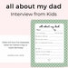 All About My Dad Preschool Interview Letter, Father's Day Letter From ...