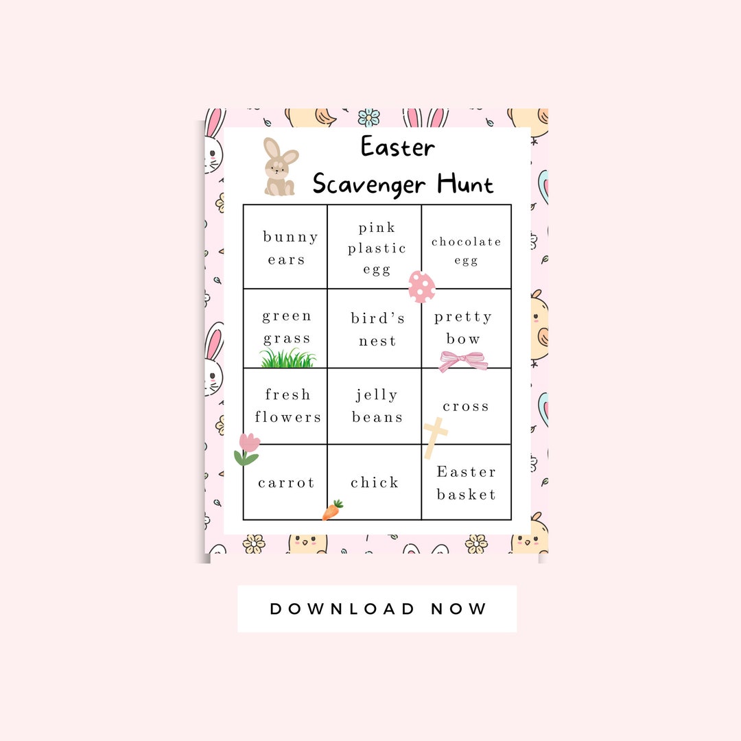 Printable Easter Scavenger Hunt for Kids, Easter Preschool Activity ...