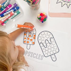 Popsicles Dot Marker Activity, Do a Dot Printables for Kids, Preschool ...