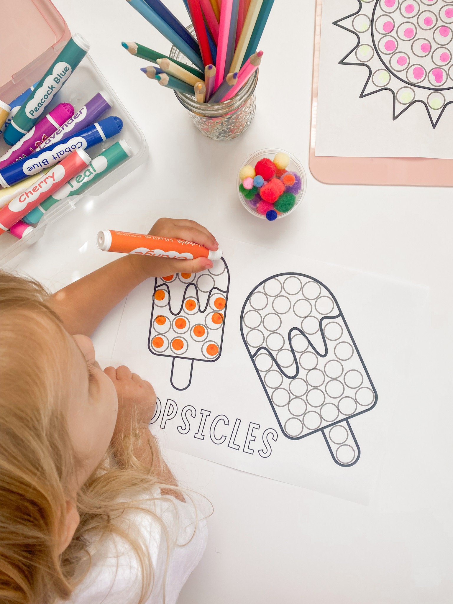 Popsicles Dot Marker Activity, Do a Dot Printables for Kids, Preschool ...