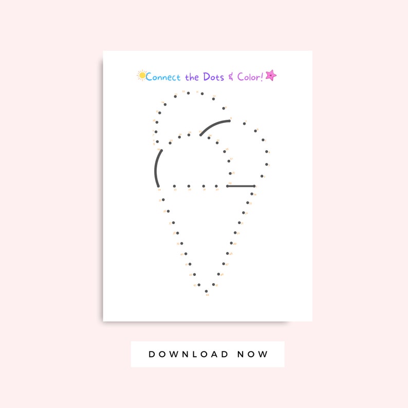 Summer Themed Tracing and Connect the Dots 3 Activity Pages, Kid ...