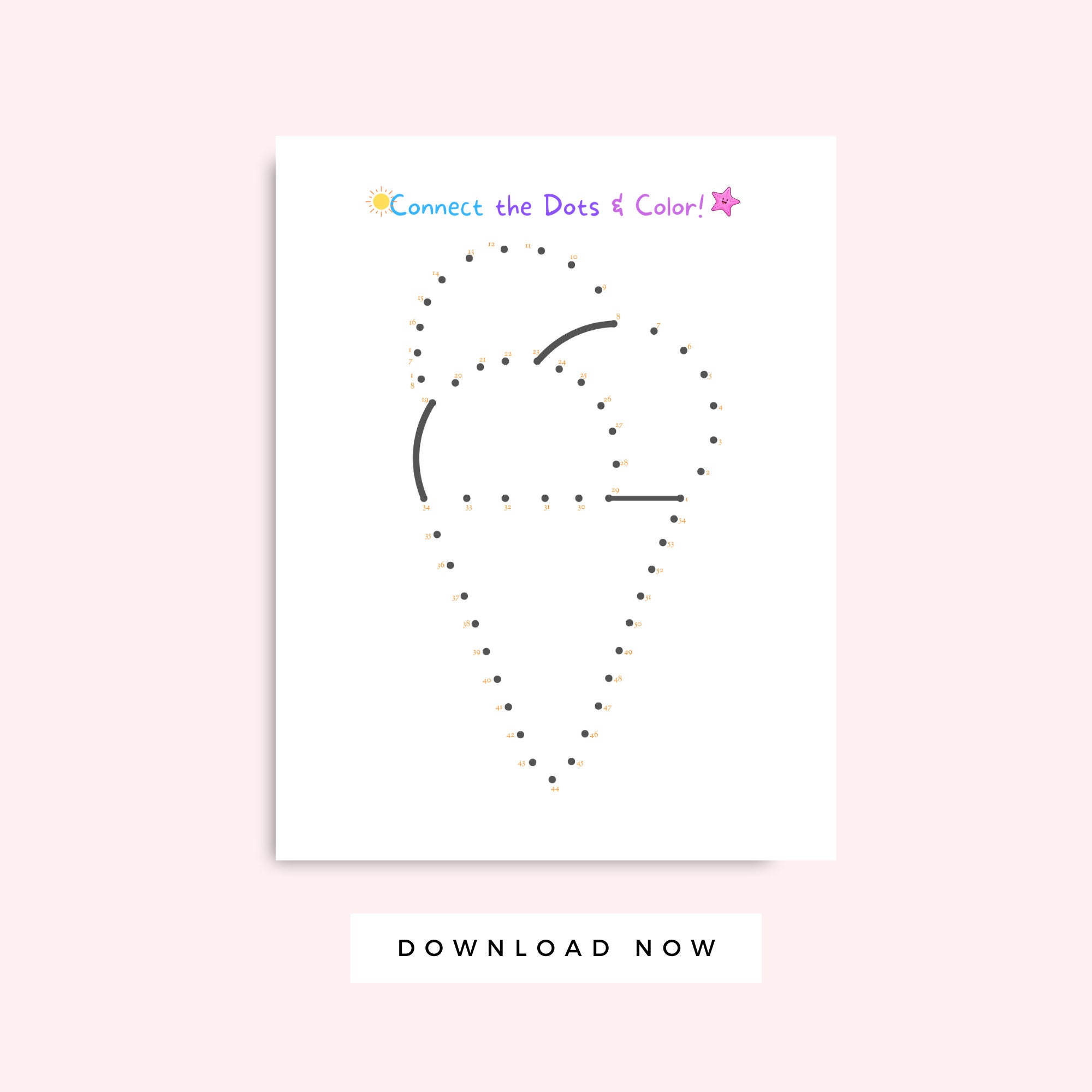 Summer Themed Tracing and Connect the Dots 3 Activity Pages, Kid ...