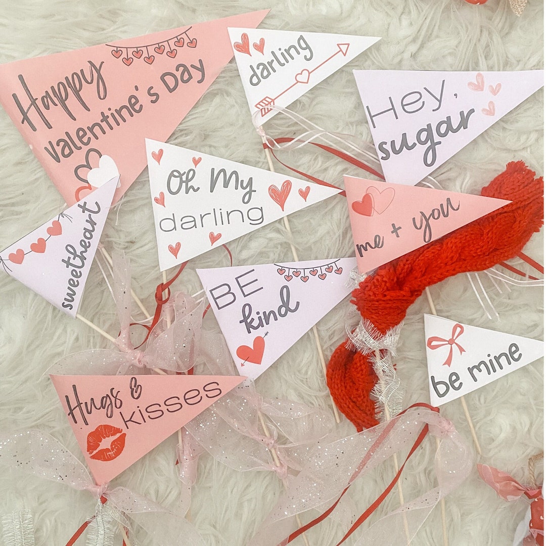 Valentine's Day Pennant Printables, Valentine Photo Props Instant ...