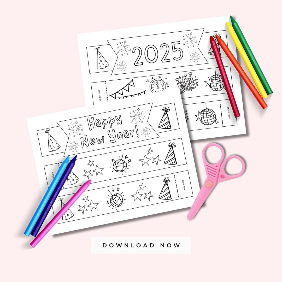 2025 Printable Crown Craft for Kids, Happy New Year Craft, 2025 ...
