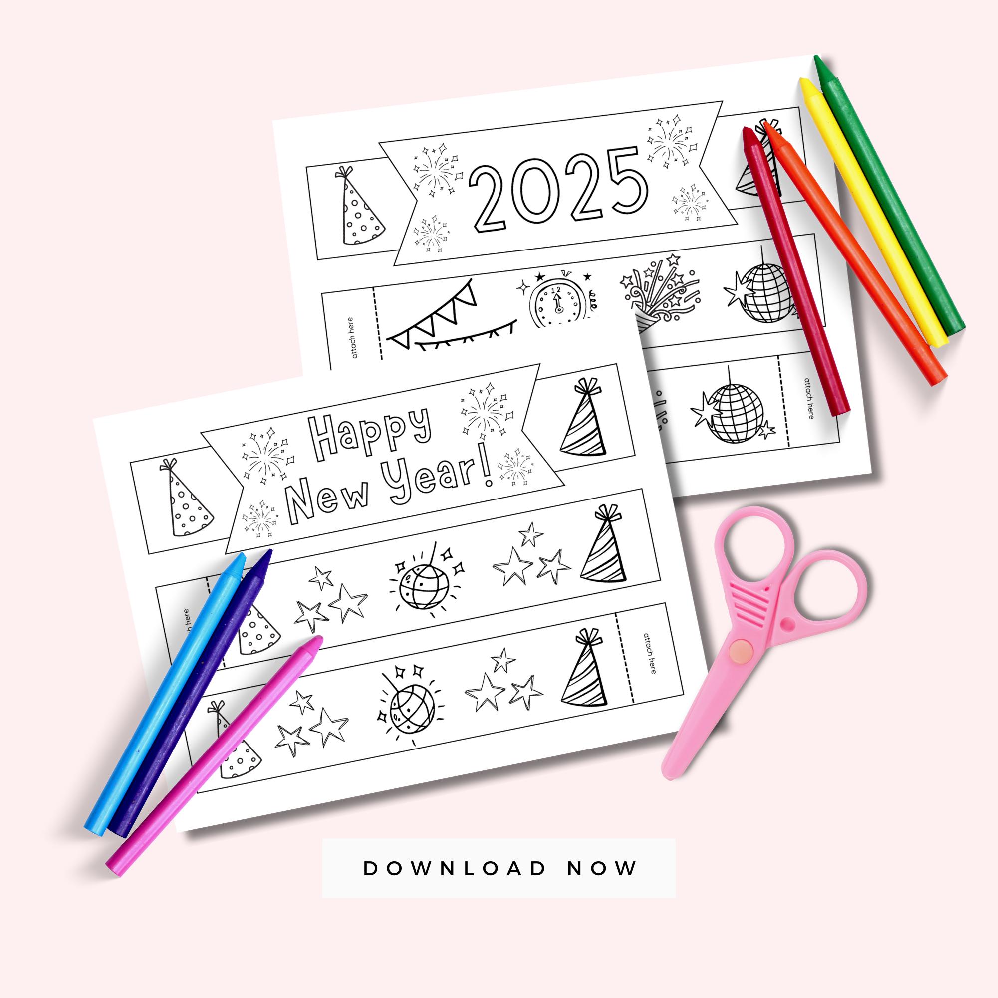 2025 Printable Crown Craft for Kids, Happy New Year Craft, 2025 ...