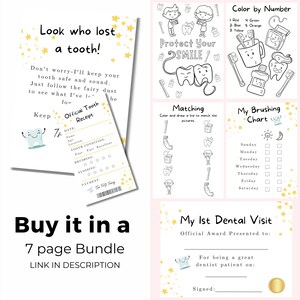 Kids Tooth Brushing Chart Printable, Dental Health for Preschool ...