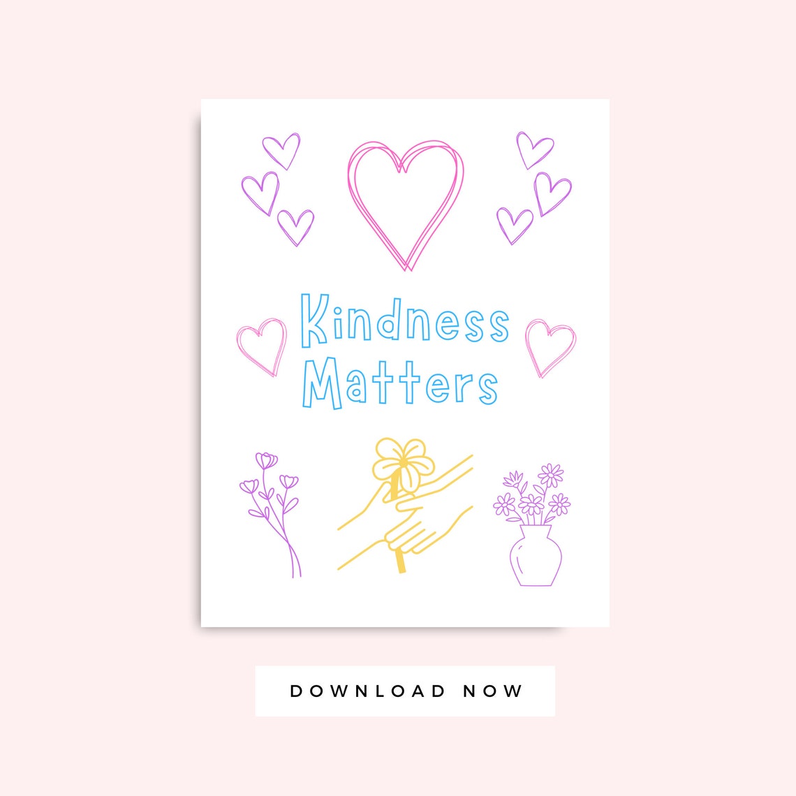 Kindness Activity for Kids Printable Coloring Page, Friendship Activity ...