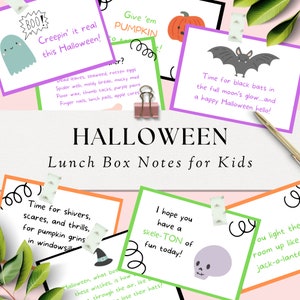 Halloween Lunch Box Notes for Kids, October School Ideas, Instant ...