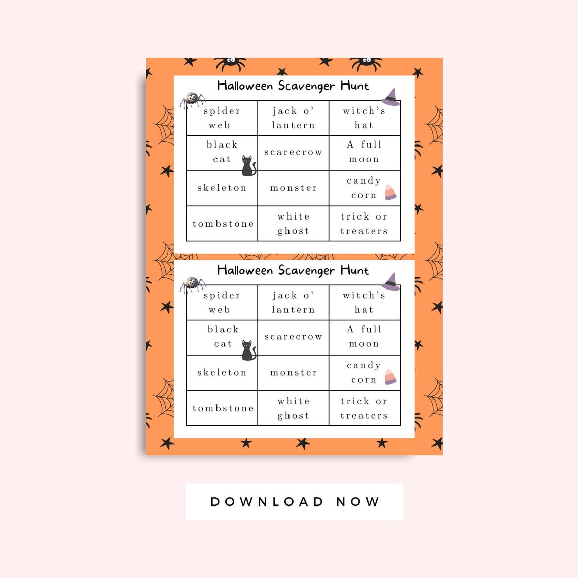 Halloween Scavenger Hunt for Kids Printable, Halloween Preschool ...
