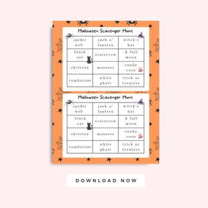 Halloween Scavenger Hunt for Kids Printable, Halloween Preschool ...