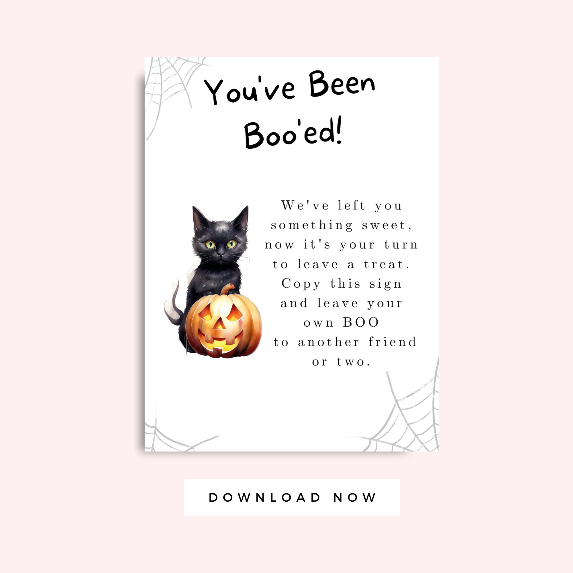 You've Been Booed Printable Letter, Black Cat Card Halloween Boo Basket ...