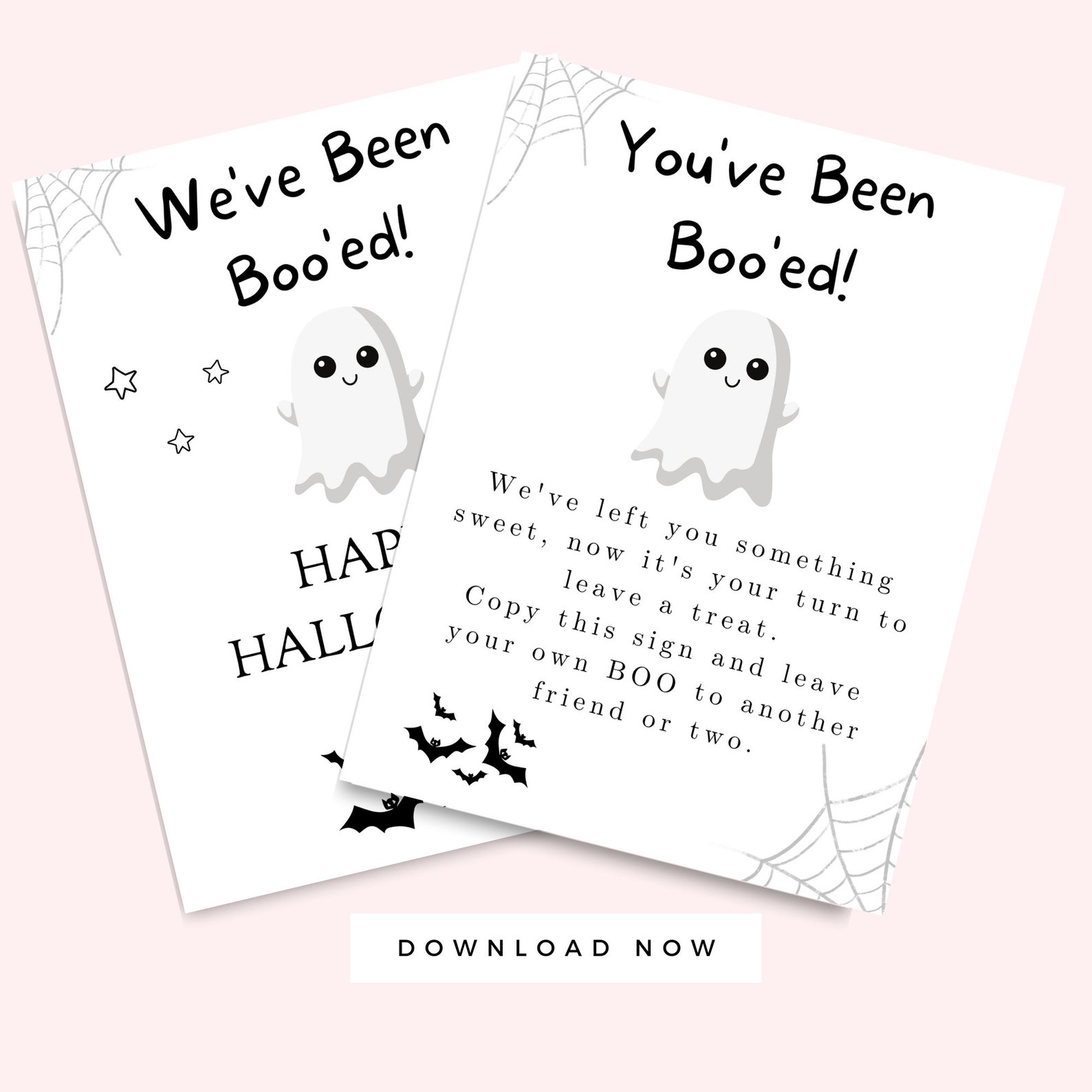 You've Been Booed Printable Letter Black and White, Halloween Boo ...