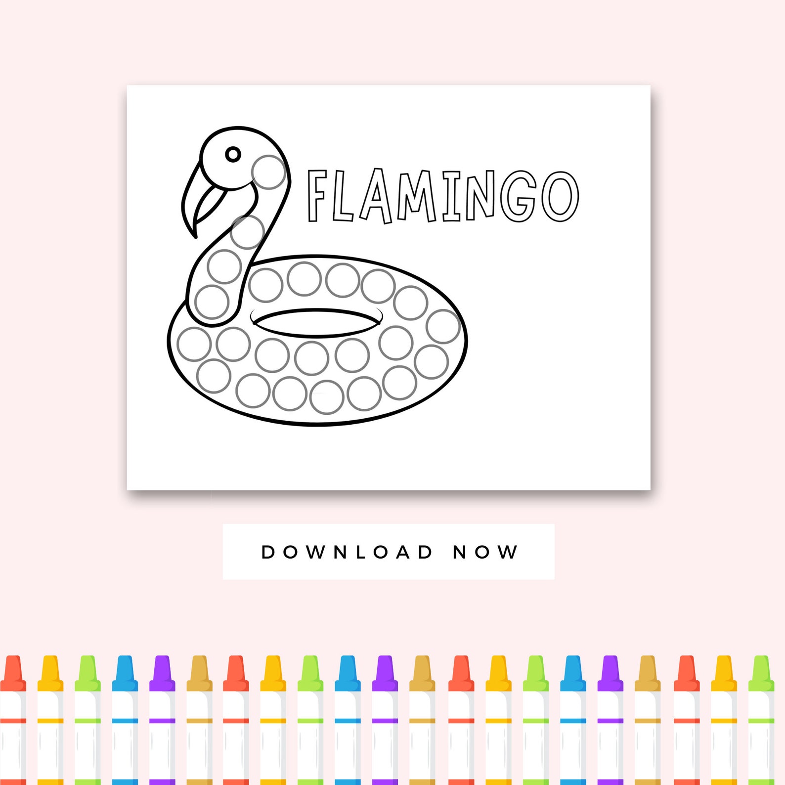 Flamingo Dot Marker Activity, Do a Dot Printables for Kids, Preschool ...