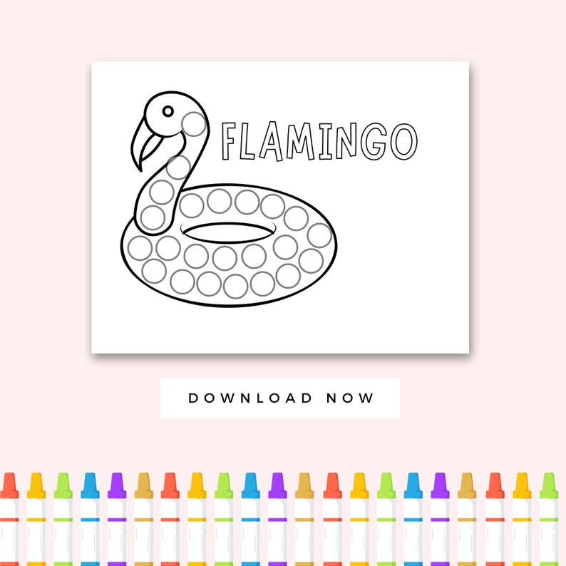 Flamingo Dot Marker Activity, Do a Dot Printables for Kids, Preschool ...