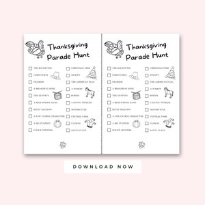 Thanksgiving Parade Scavenger Hunt, Printable Thanksgiving Kid Activity ...