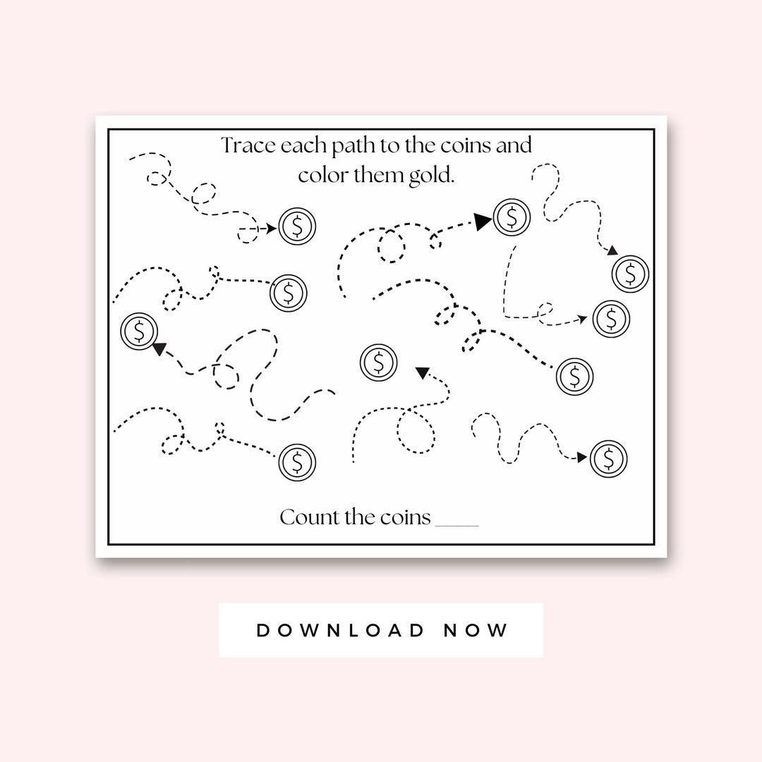 Trace and Color Kid Activity Black and White, Saint Patrick's Day ...