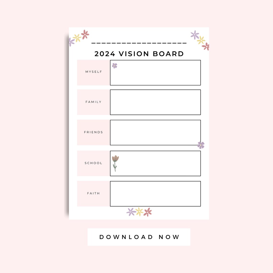 Vision Board Printable for Kids, Home Learning Activity, Kids Printable ...