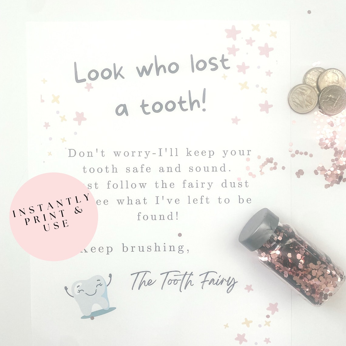 Tooth Fairy Letter for Kids Printable, Tooth Fairy Note, Lost Tooth ...