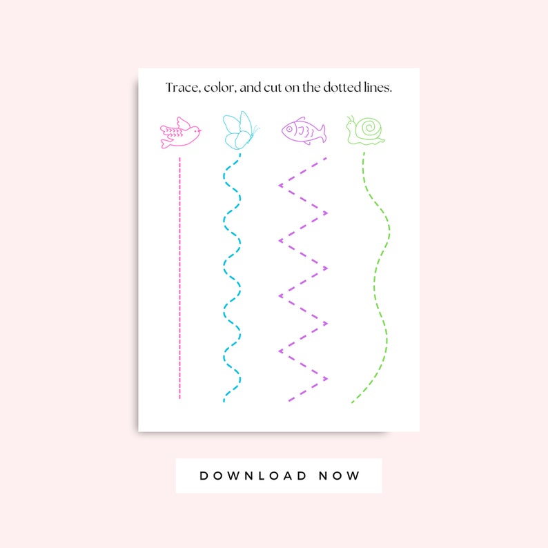 Scissor Skills for Preschool Printables, 3 Pack Worksheets Color ...