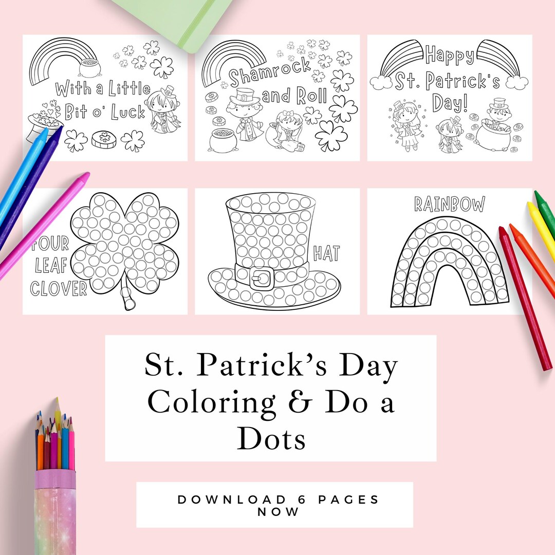 Saint Patricks Day Printable Activities for Kids, Do a Dots, Rainbow ...