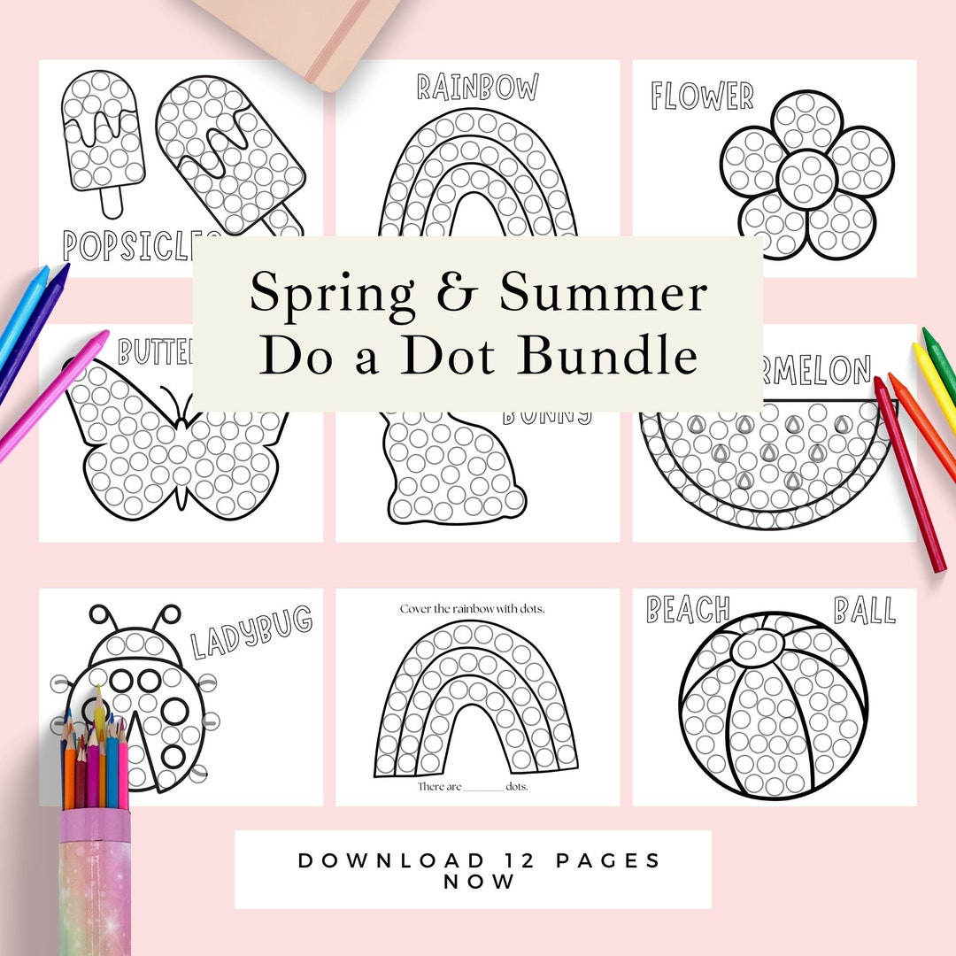 Spring and Summer Dot Marker Activity Bundle, Do a Dot Printables for ...