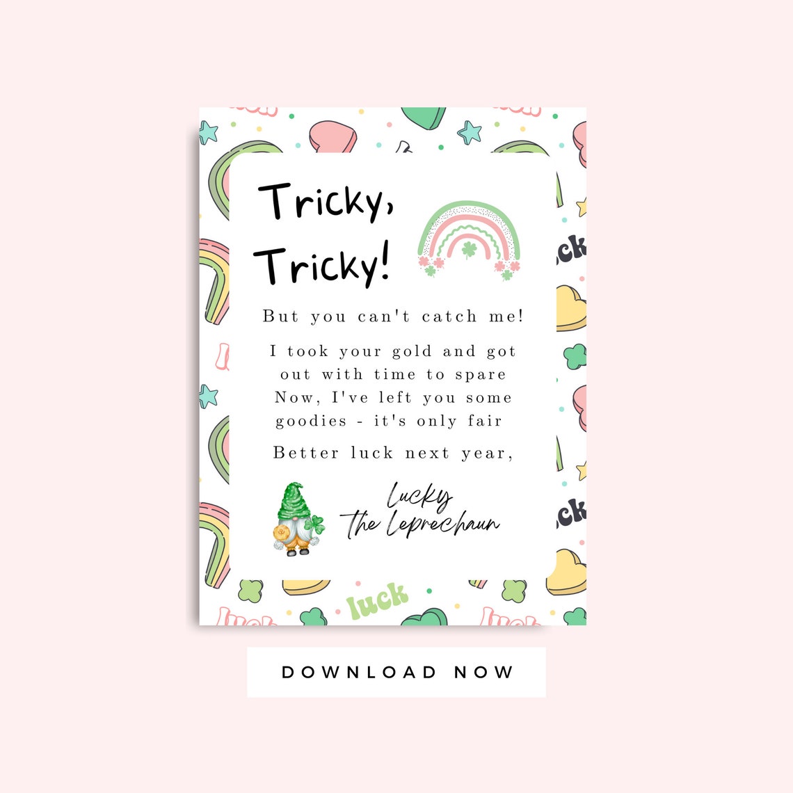 Leprechaun Trap Printable Kit, Leprechaun Letter for Kids Printable ...