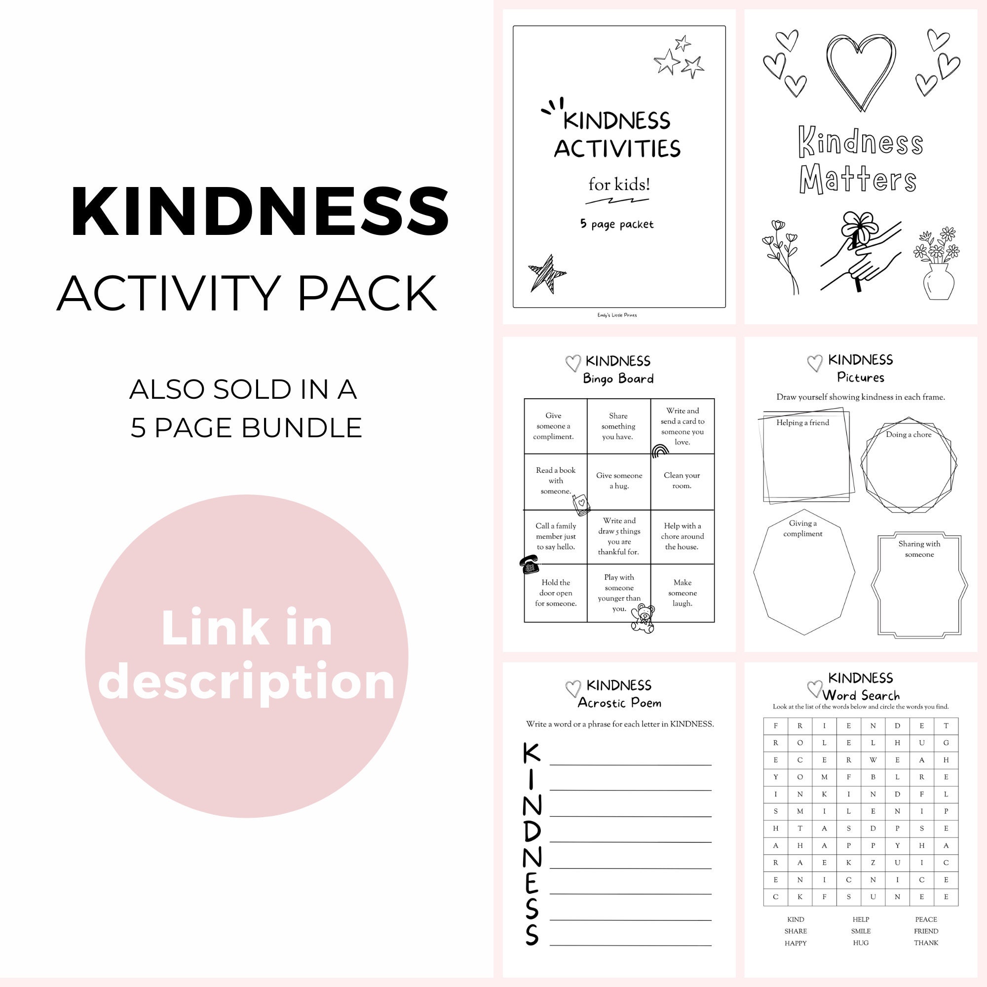 Kindness Activity for Kids Printable Bingo Board, Friendship Activity for Kids, Random Acts of ...