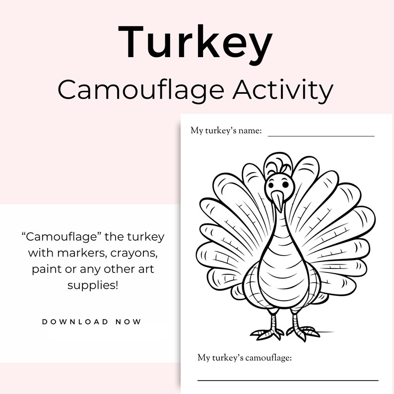 Turkey Disguise Craft, Turkey Camouflage Activity for Kids ...