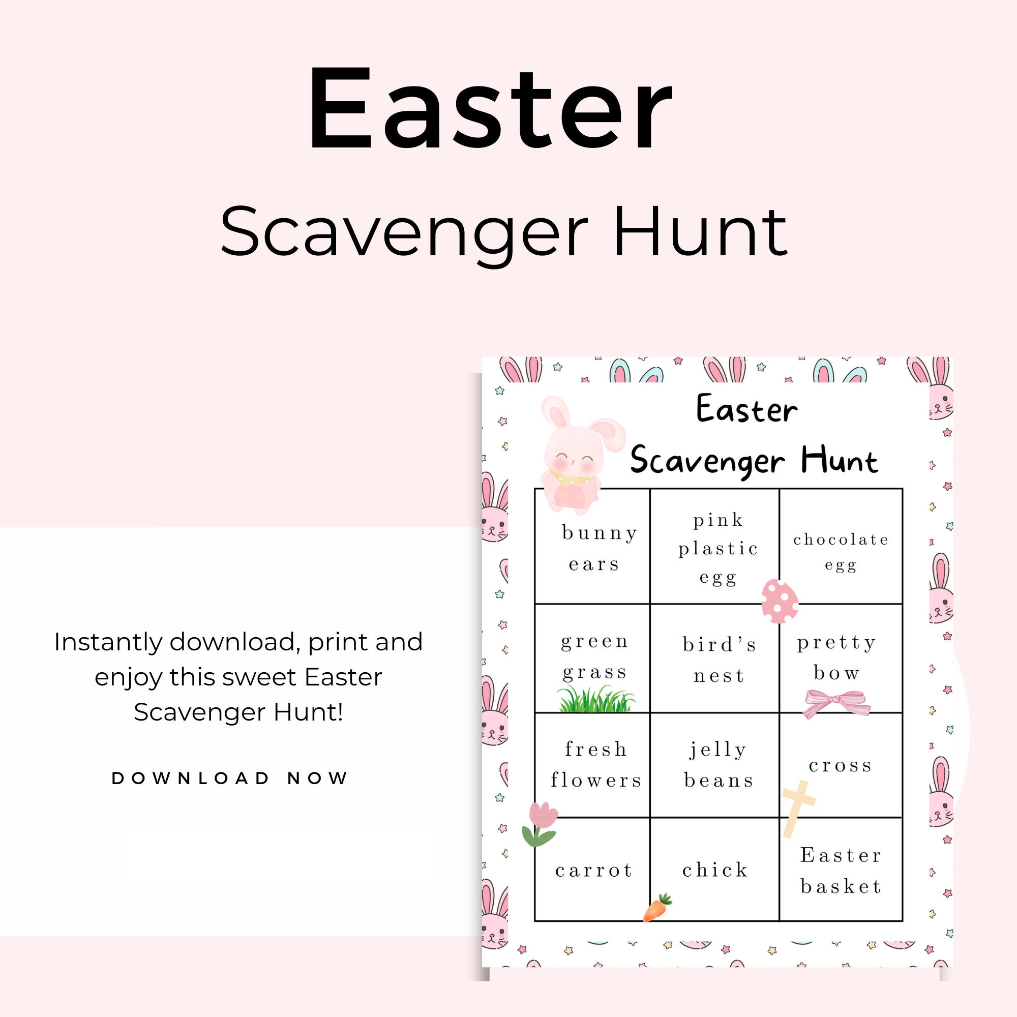 Printable Easter Bunny Letter for Kids, Easter Scavenger Hunt Kid ...